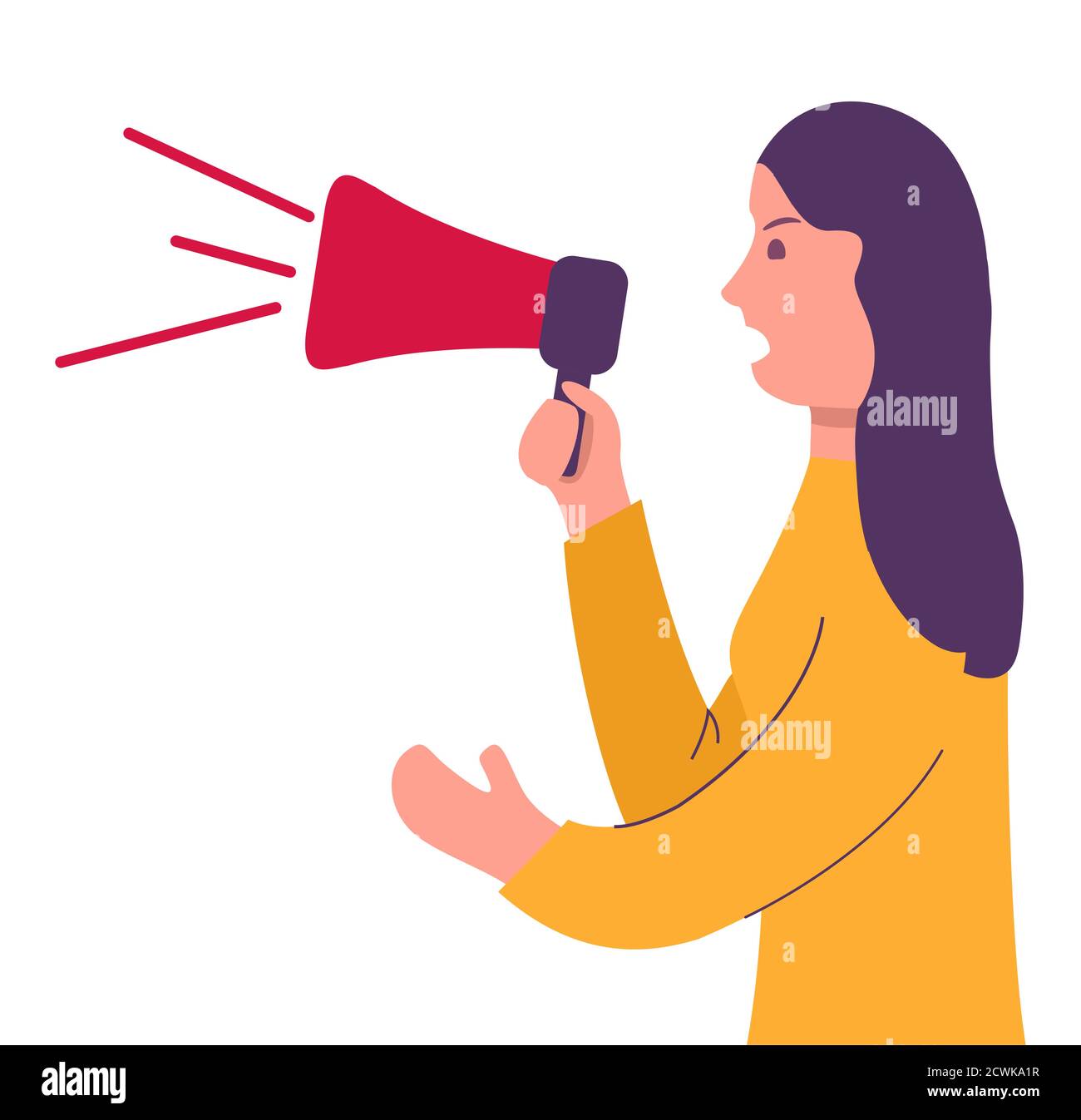 Cartoon people scream speaker Cut Out Stock Images & Pictures - Alamy