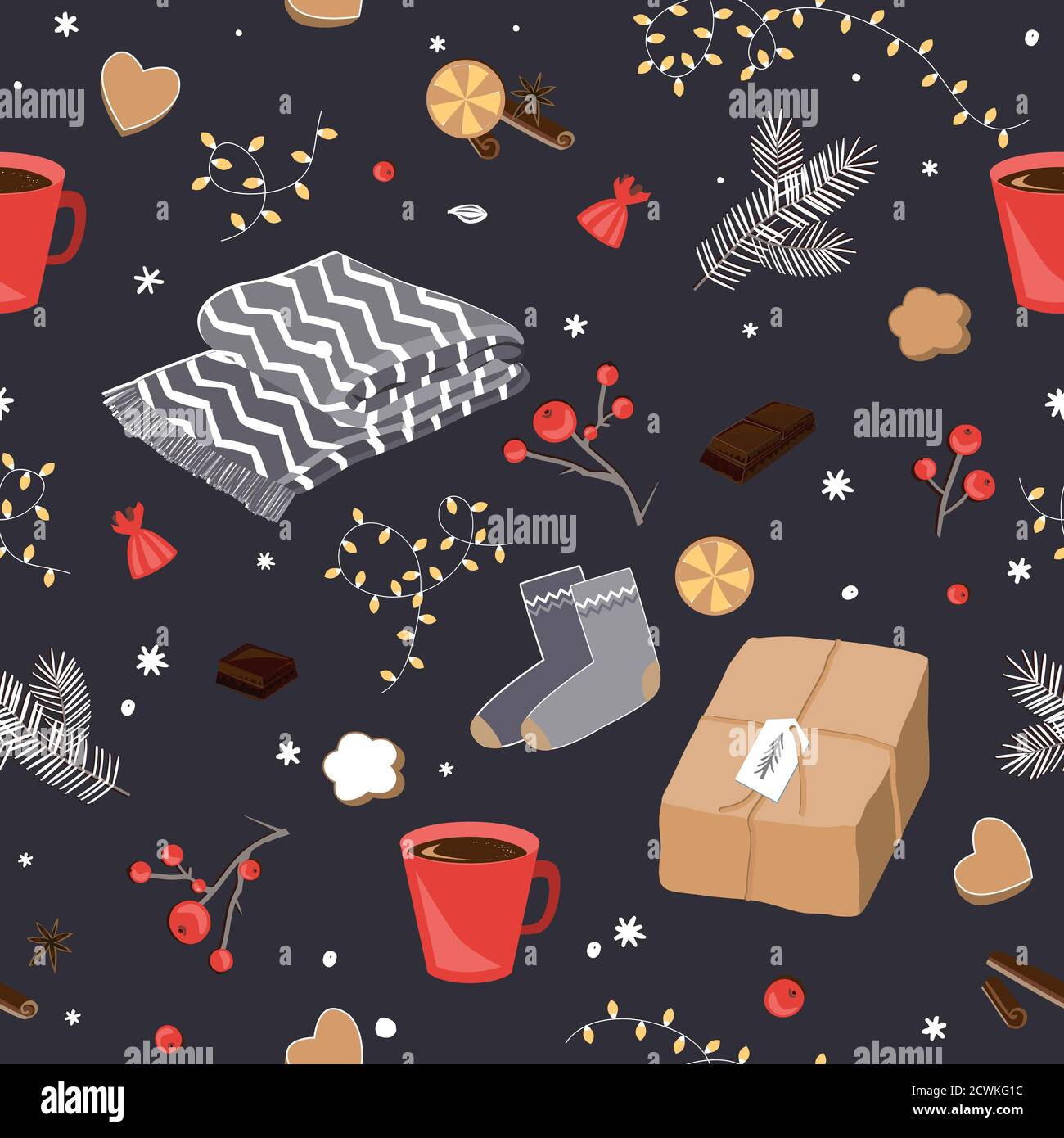 Cozy christmas pattern hot Stock Vector Images - Alamy