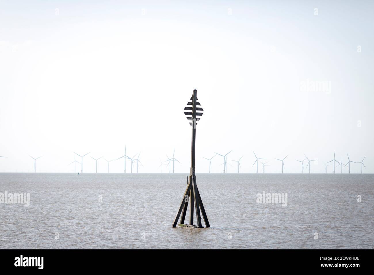 Crosby Beach , part of the Merseyside coastline north of Liverpool in ...