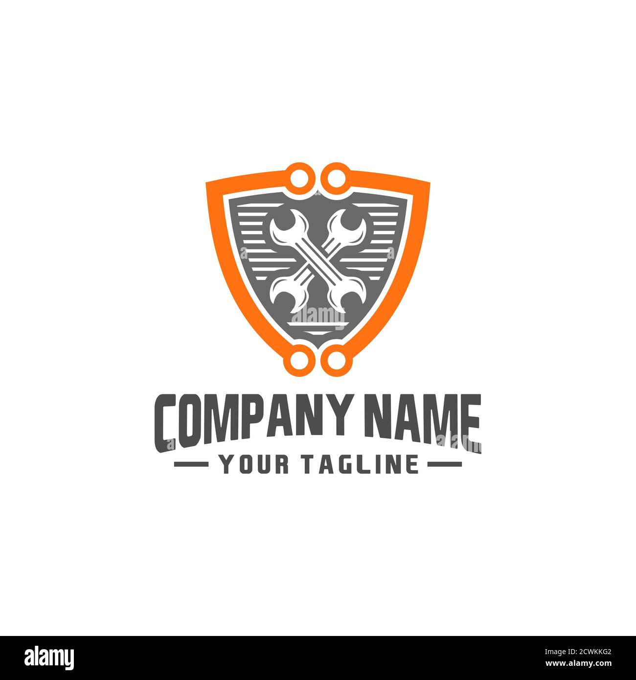 Shield Repair Logo Template Design. Creative Vector Emblem, for Icon or ...