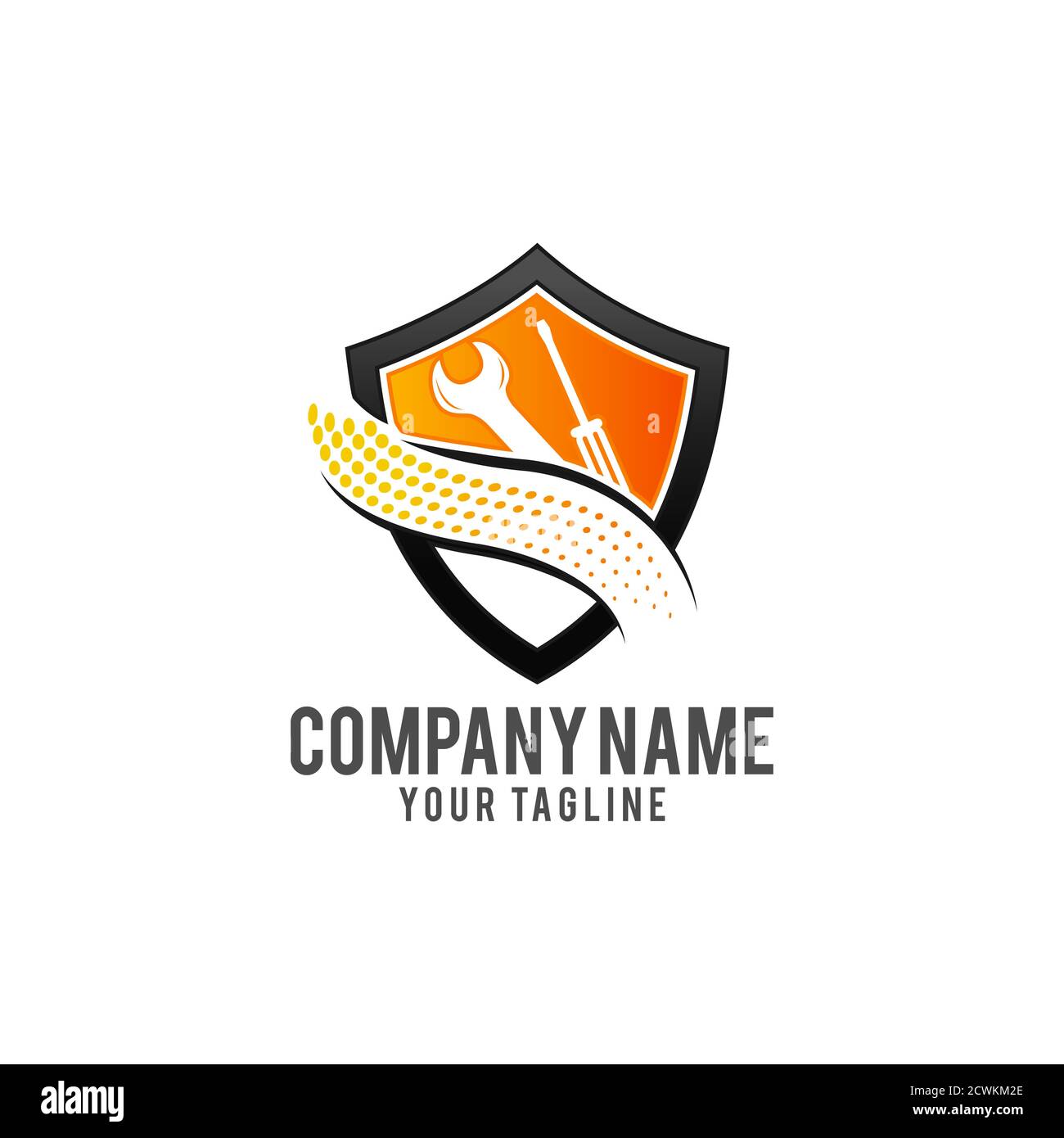 Shield Repair Logo Template Design. Creative Vector Emblem, for Icon or ...