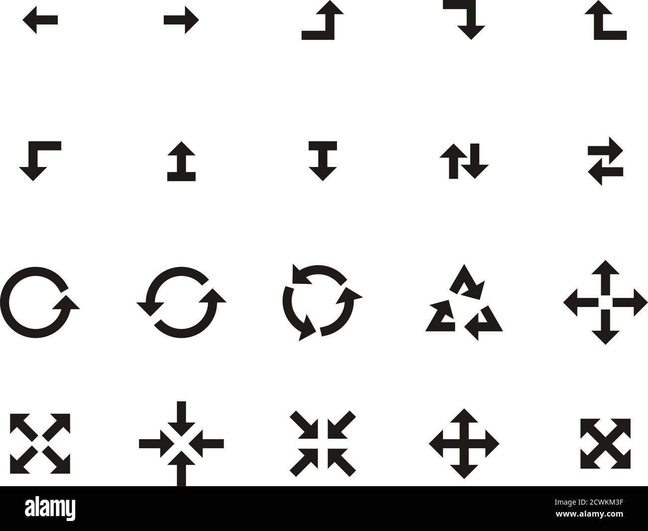 Arrows Or Navigation Icons Black & White Set Big Stock Vector Image ...