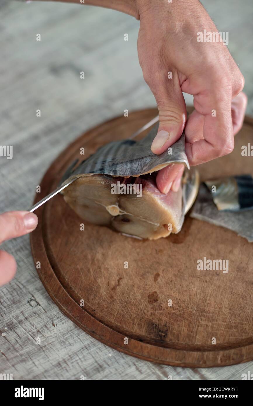 Hands Making Salted Bonito Stock Photo - Alamy