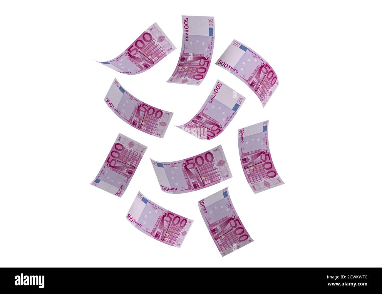 3d Render 500 Euro Paper Money White Background Stock Photo - Alamy