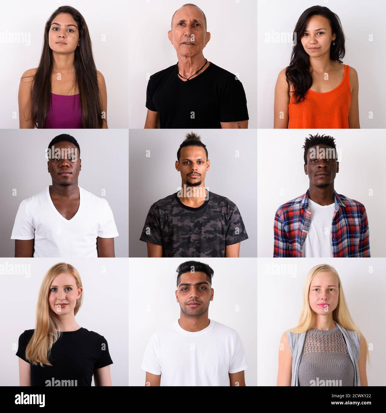 Collage of multi ethnic and mixed age people Stock Photo - Alamy
