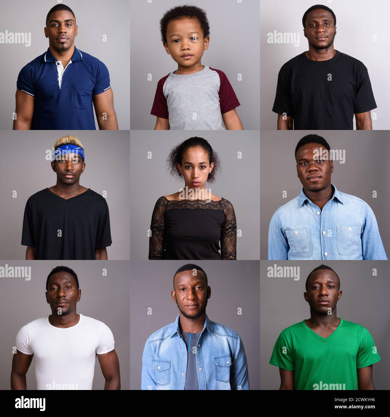 Collage of diverse and mixed age African people Stock Photo - Alamy