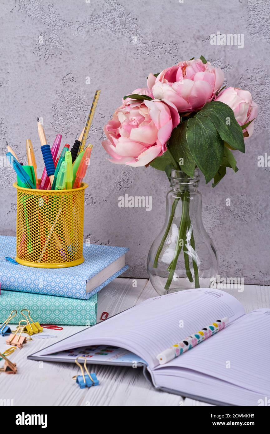Composition of items for education Stock Photo - Alamy
