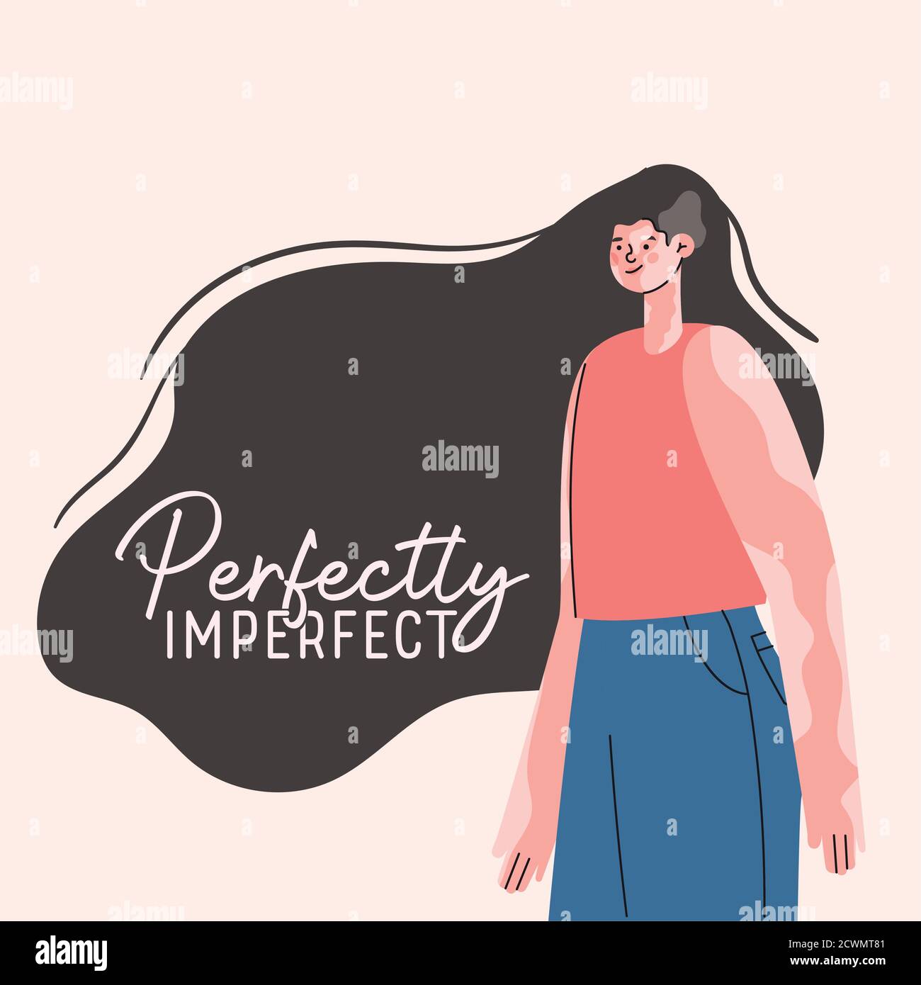 perfectly imperfect vitiligo woman cartoon vector design Stock Vector ...
