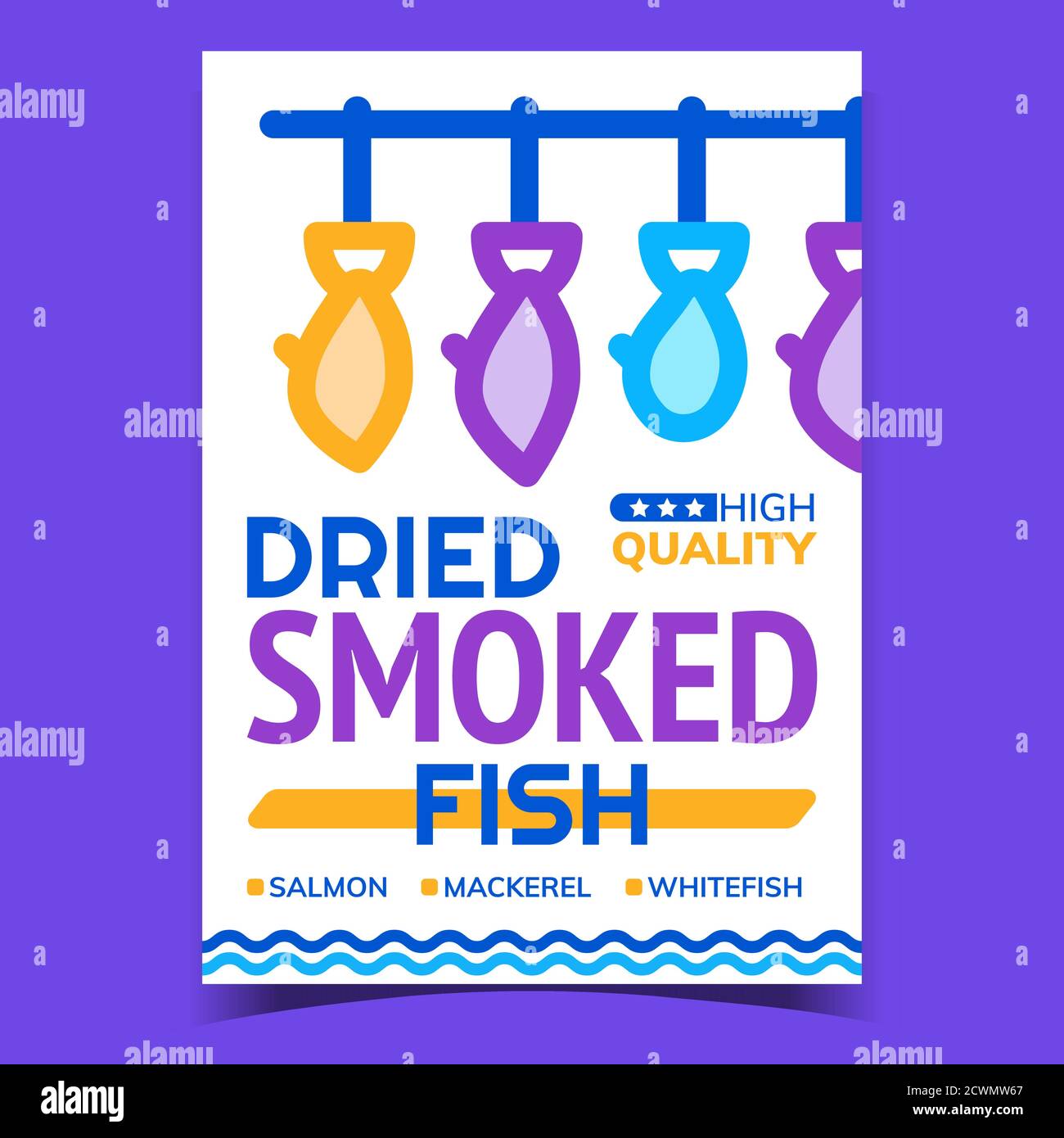 Dried Smoked Fish Creative Advertise Banner Vector Stock Vector Image ...