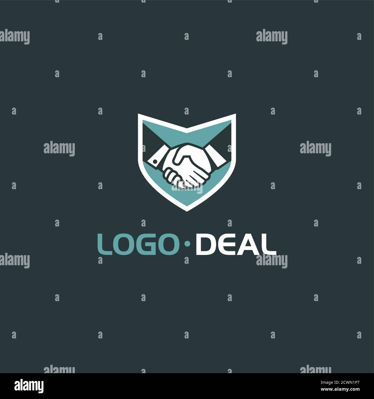 Two business people shake Stock Vector Images - Alamy