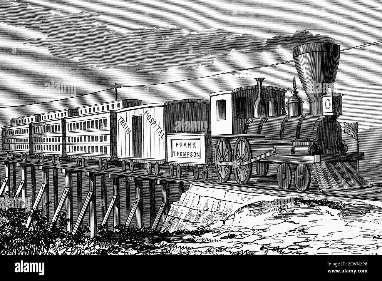 Train to transport wounded soldiers. Nashville, during the civil war ...