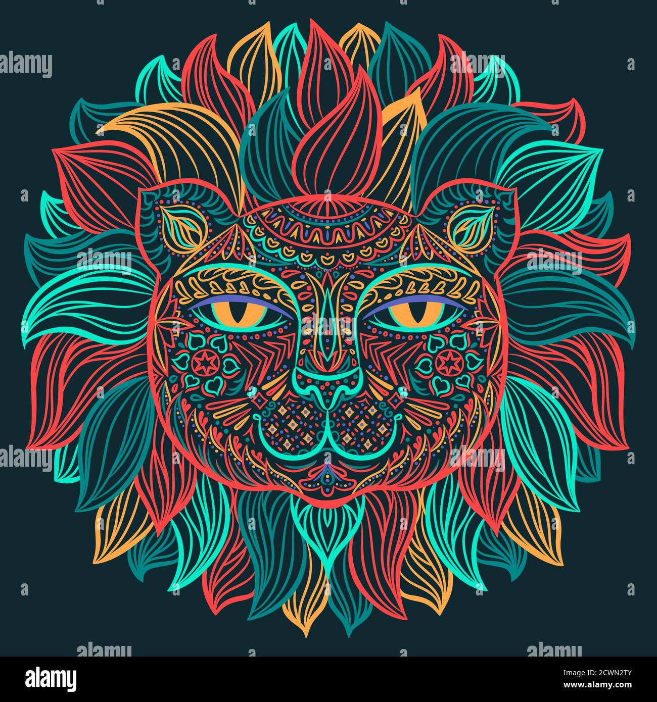 Vector illustration. Lion Stock Vector Image & Art - Alamy
