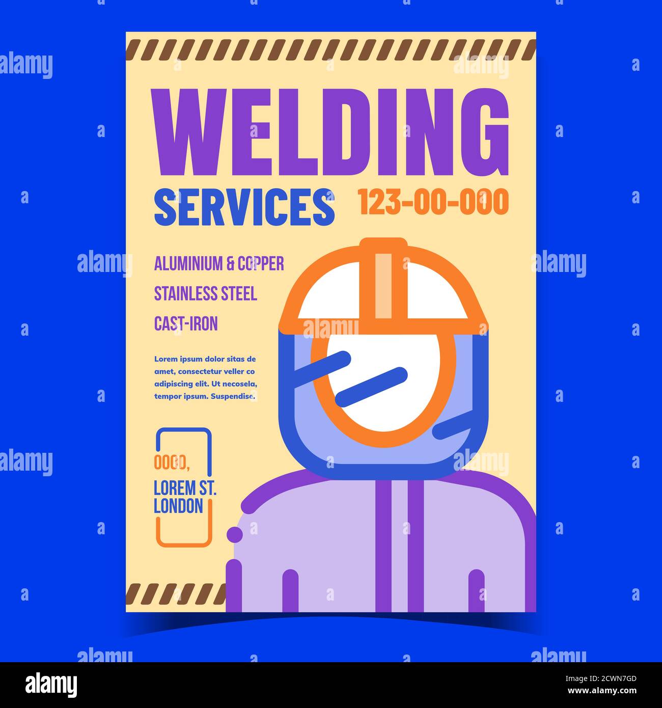 Welding Services Creative Advertise Poster Vector Stock Vector Image ...