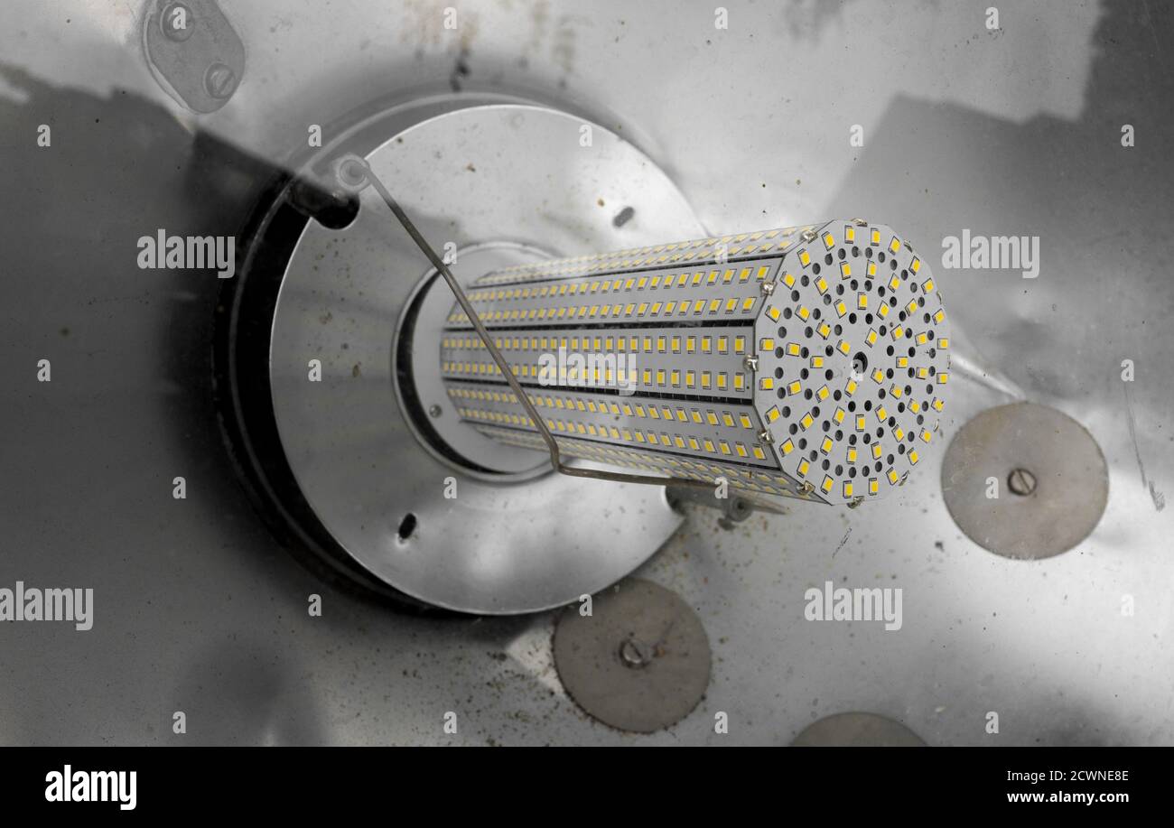 Led array light column floodlighting Stock Photo - Alamy