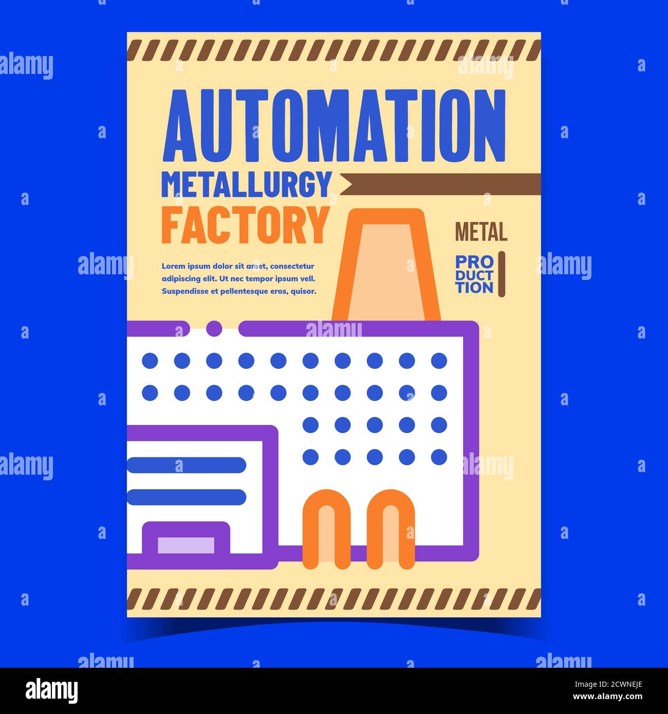 Automation Metallurgy Factory Promo Banner Vector Stock Vector Image ...