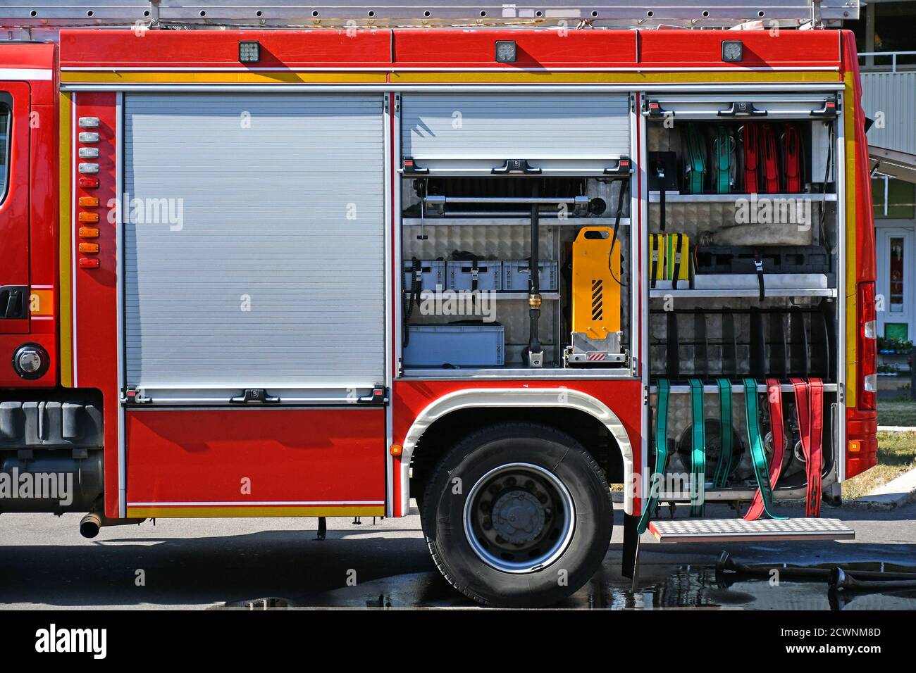 Side view of fire truck tire hi-res stock photography and images - Alamy