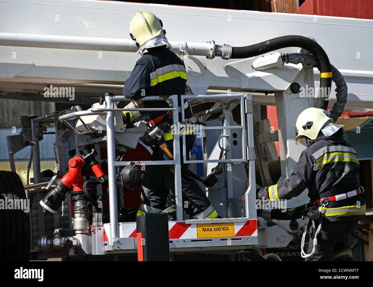 Firefighter at the scene of a fire Stock Photo - Alamy