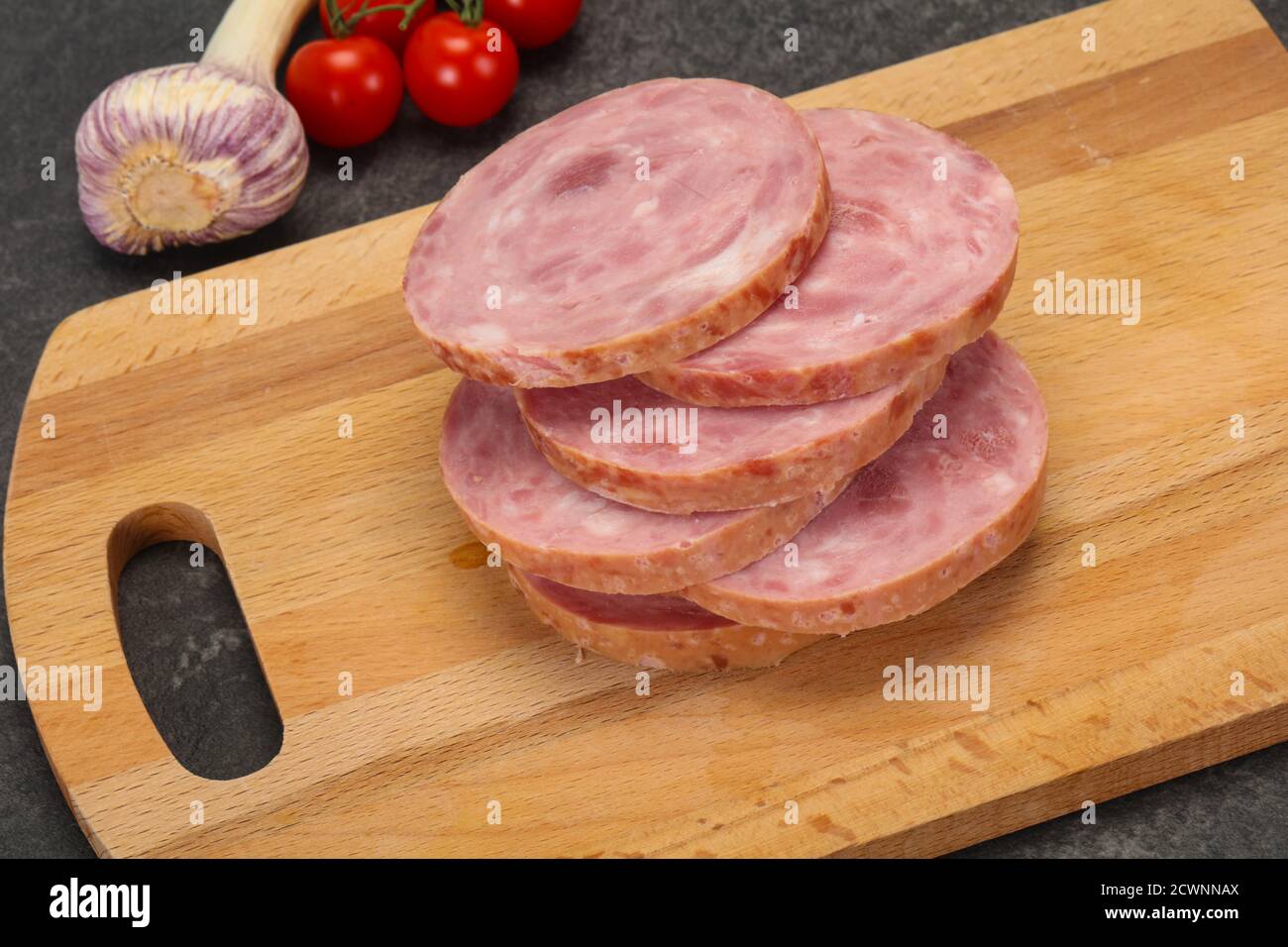 Natural ham made from pork meat Stock Photo - Alamy