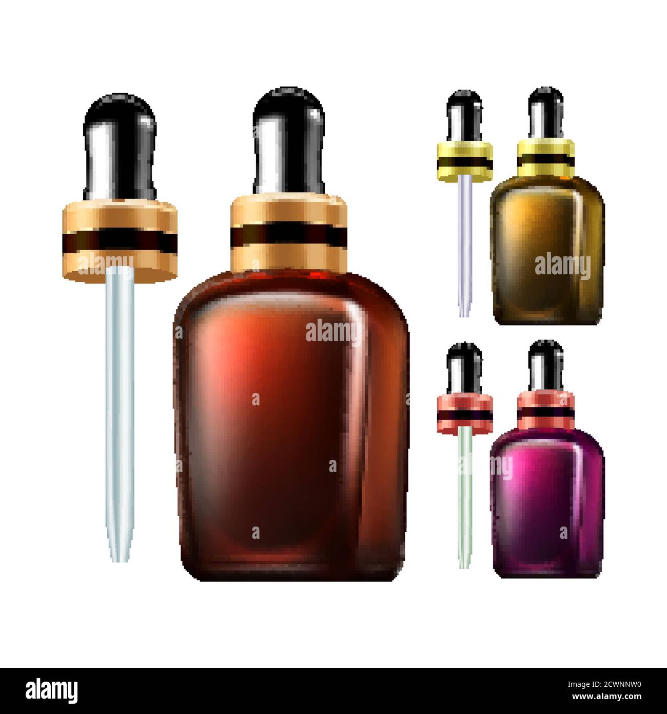 Oil in glass containers Stock Vector Images - Alamy