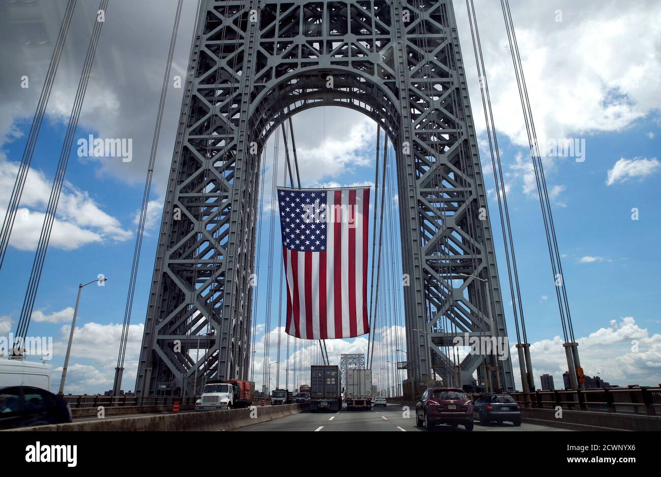 George washington bridge flag hi-res stock photography and images - Alamy