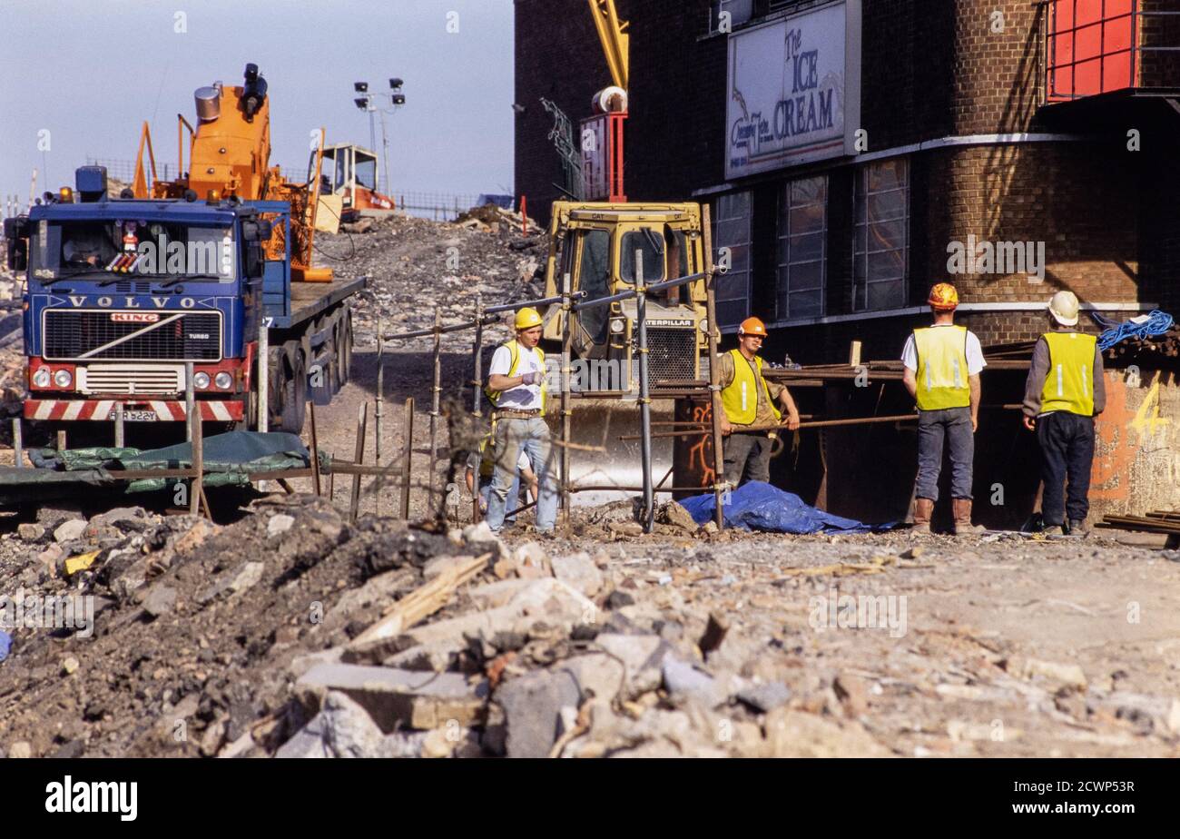 Contractors at work on the road widening scheme on the A406 North ...