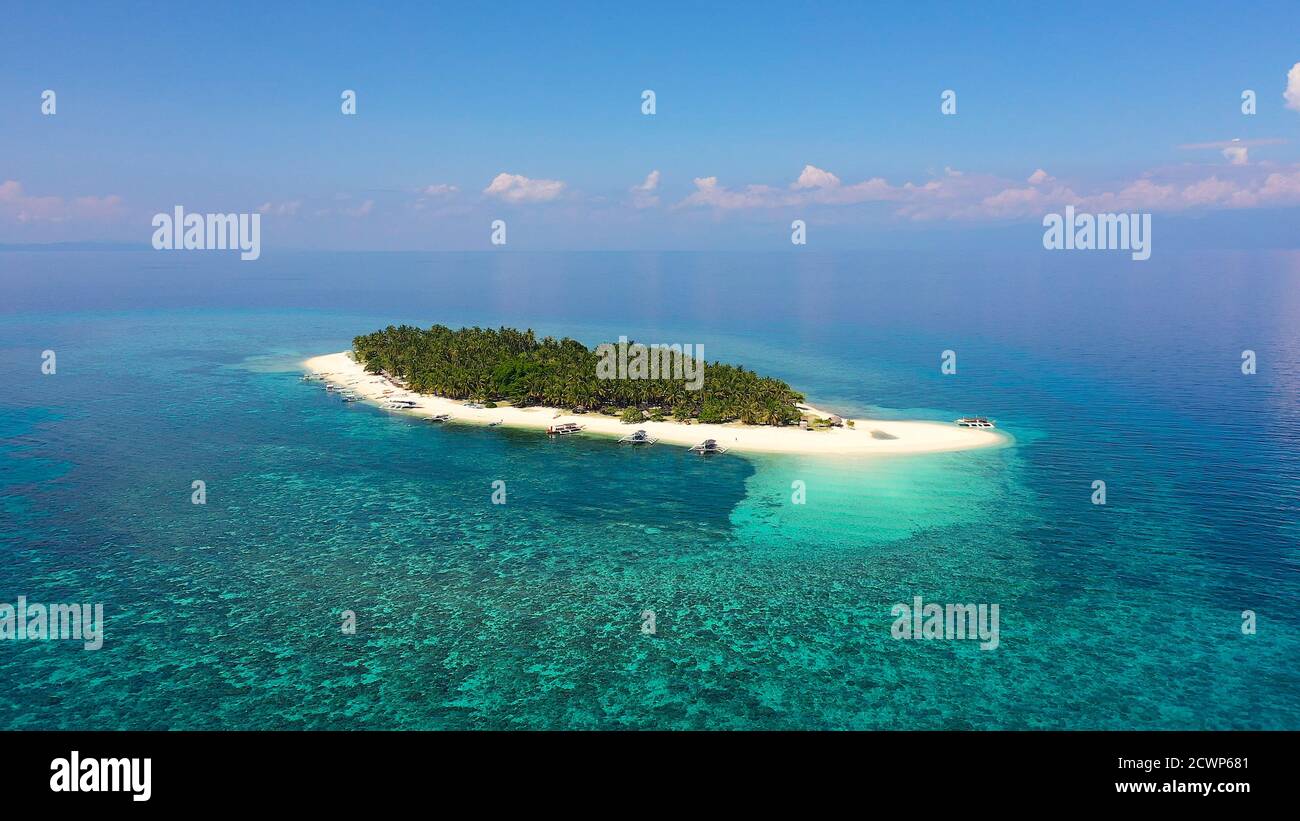 landscape of tropical island beach with perfect sky. Island with a ...