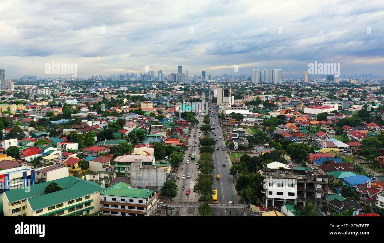 Manila city, the largest metropolis of Asia with skyscrapers and modern ...