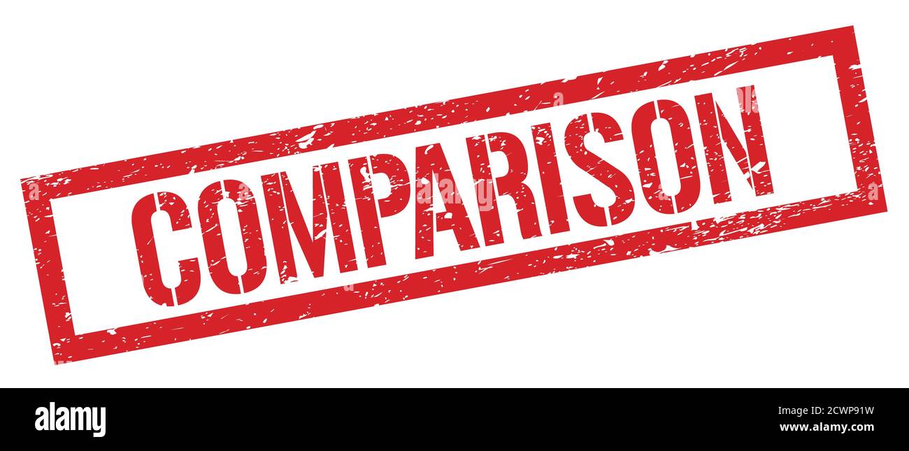 COMPARISON red grungy rectangle stamp sign Stock Photo - Alamy