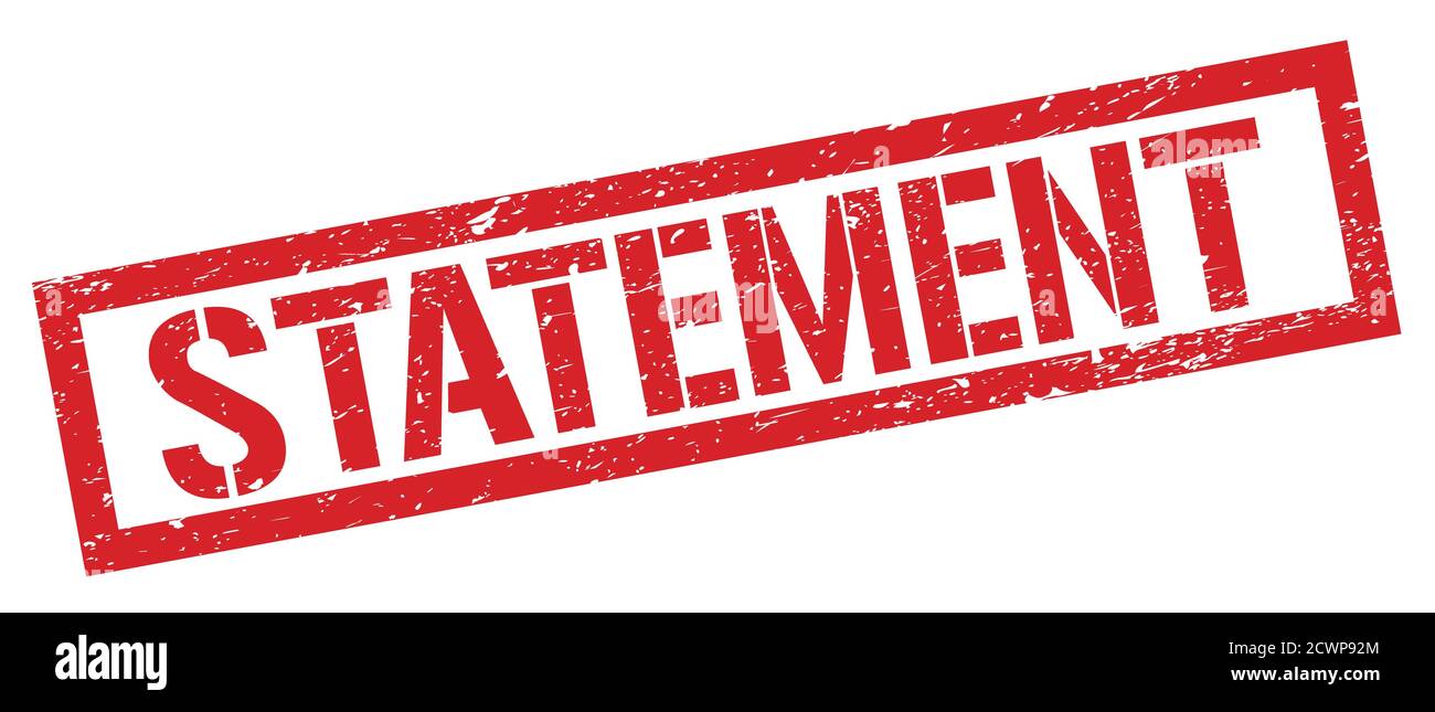 STATEMENT red grungy rectangle stamp sign Stock Photo - Alamy