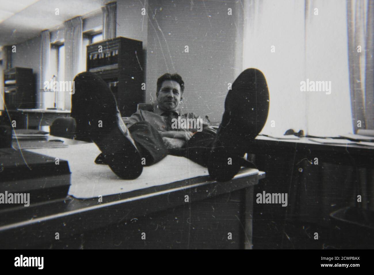 Fine 1970s vintage black and white photography of a funny professional ...