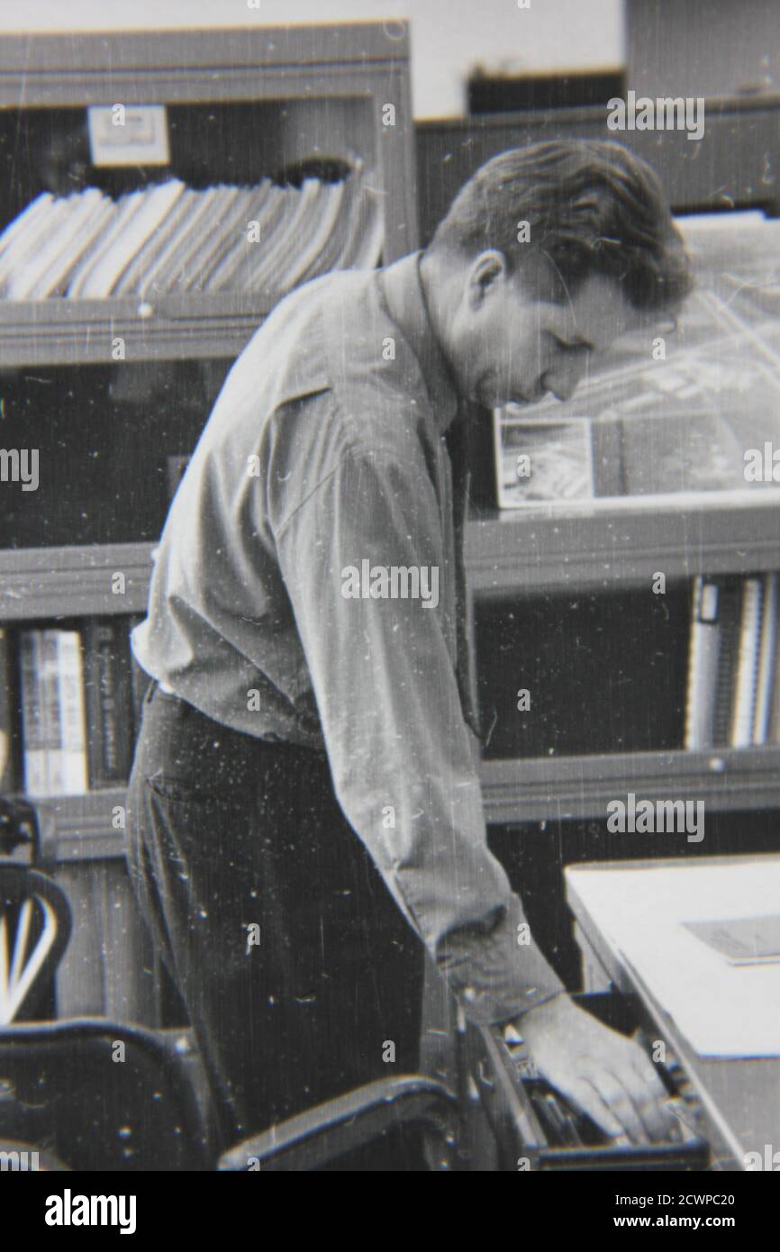 Fine 1970s vintage black and white photography of a professional man ...