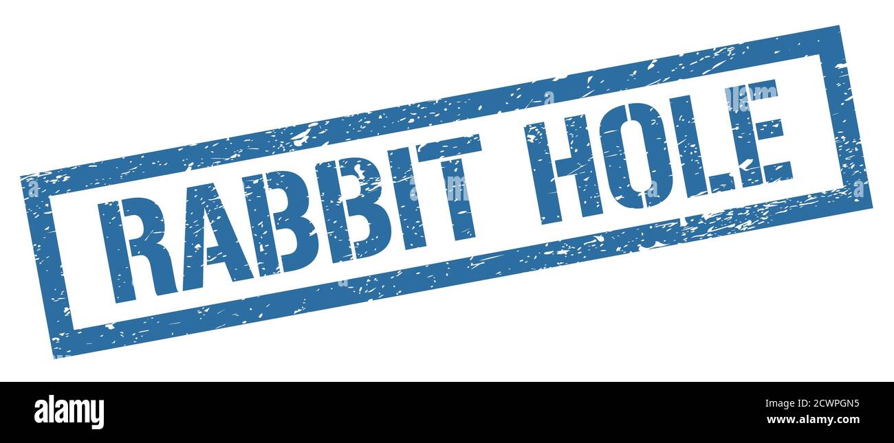 RABBIT HOLE blue grungy rectangle stamp sign Stock Photo - Alamy