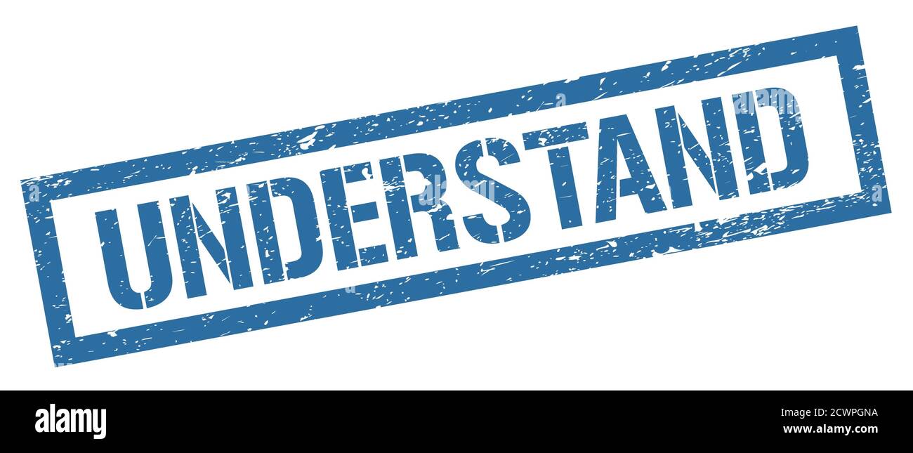 UNDERSTAND blue grungy rectangle stamp sign Stock Photo - Alamy