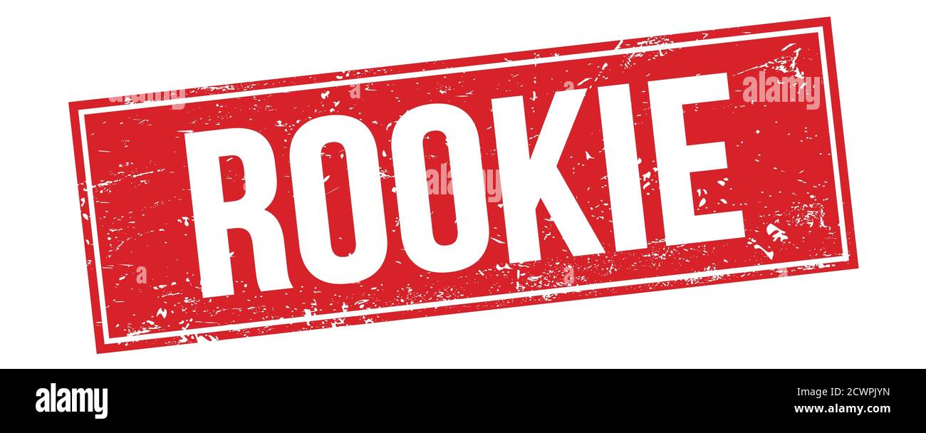 ROOKIE text on red grungy rectangle stamp sign Stock Photo - Alamy
