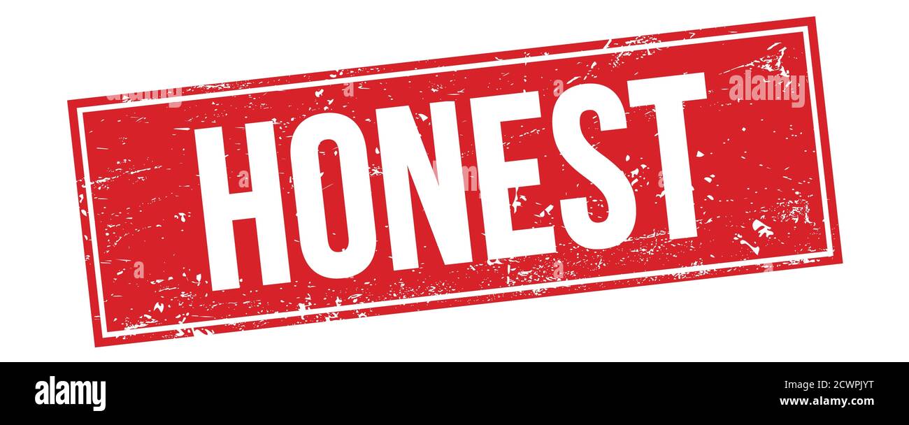 HONEST text on red grungy rectangle stamp sign Stock Photo - Alamy