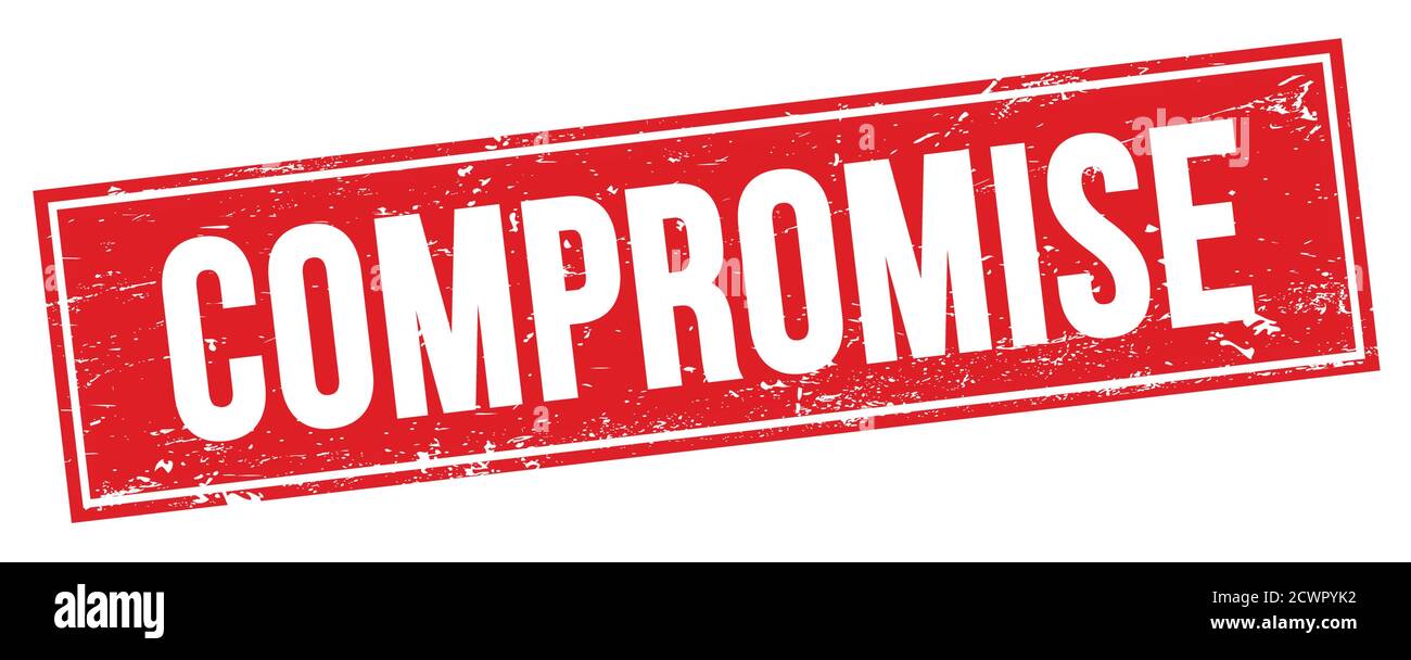COMPROMISE text on red grungy rectangle stamp sign Stock Photo - Alamy