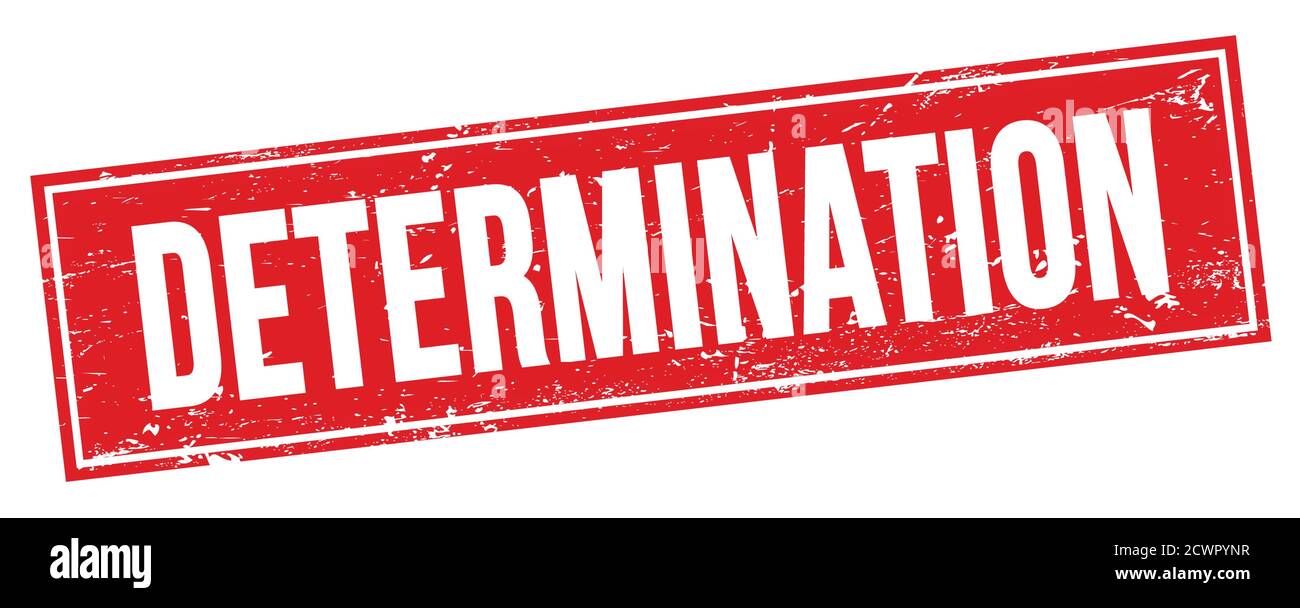 DETERMINATION text on red grungy rectangle stamp sign Stock Photo - Alamy