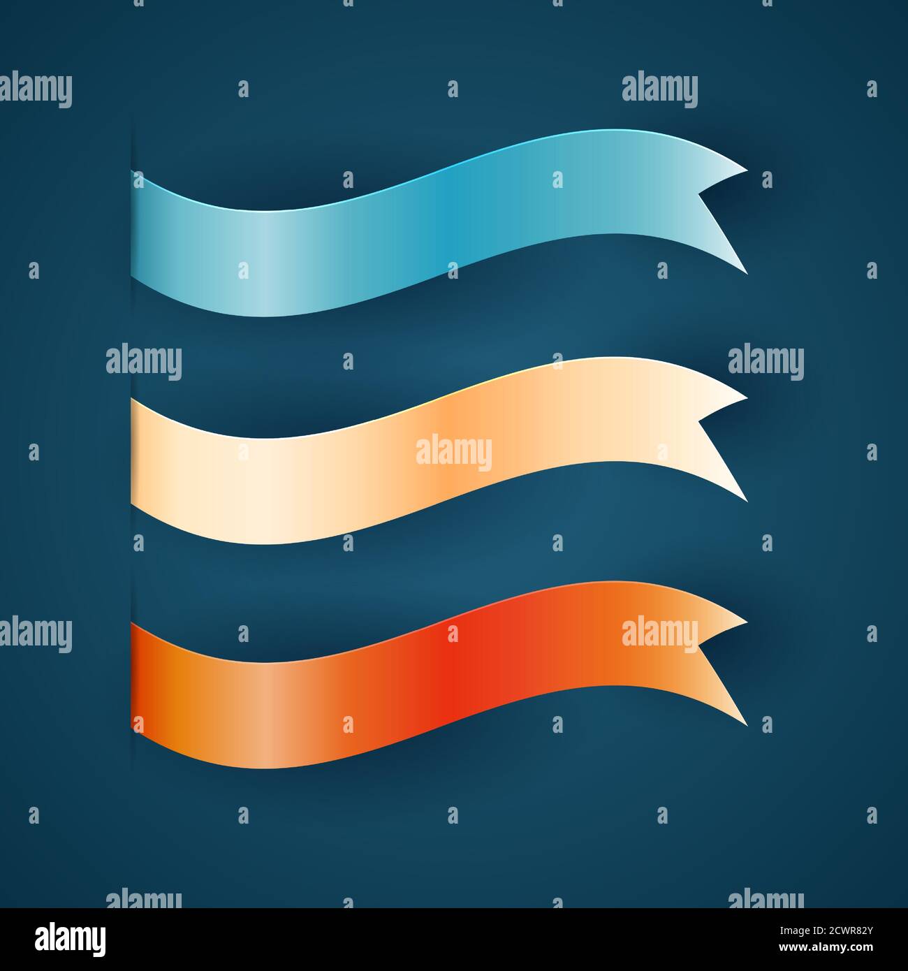 Colorful ribbon for title, design of promotional products, use to ...