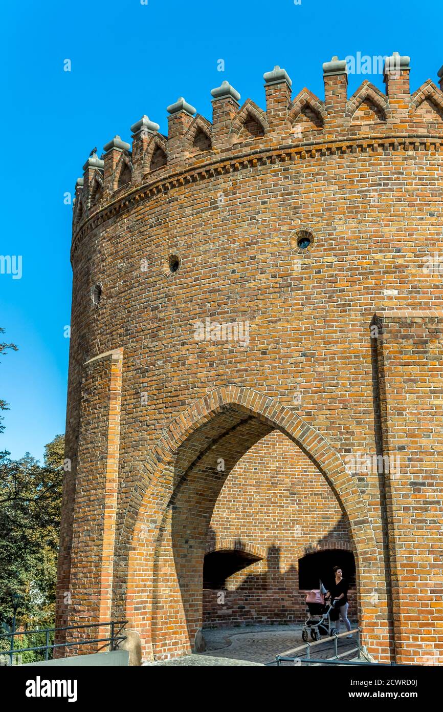 Poland, Warsaw: Fragment of the medieval defensive structure ...