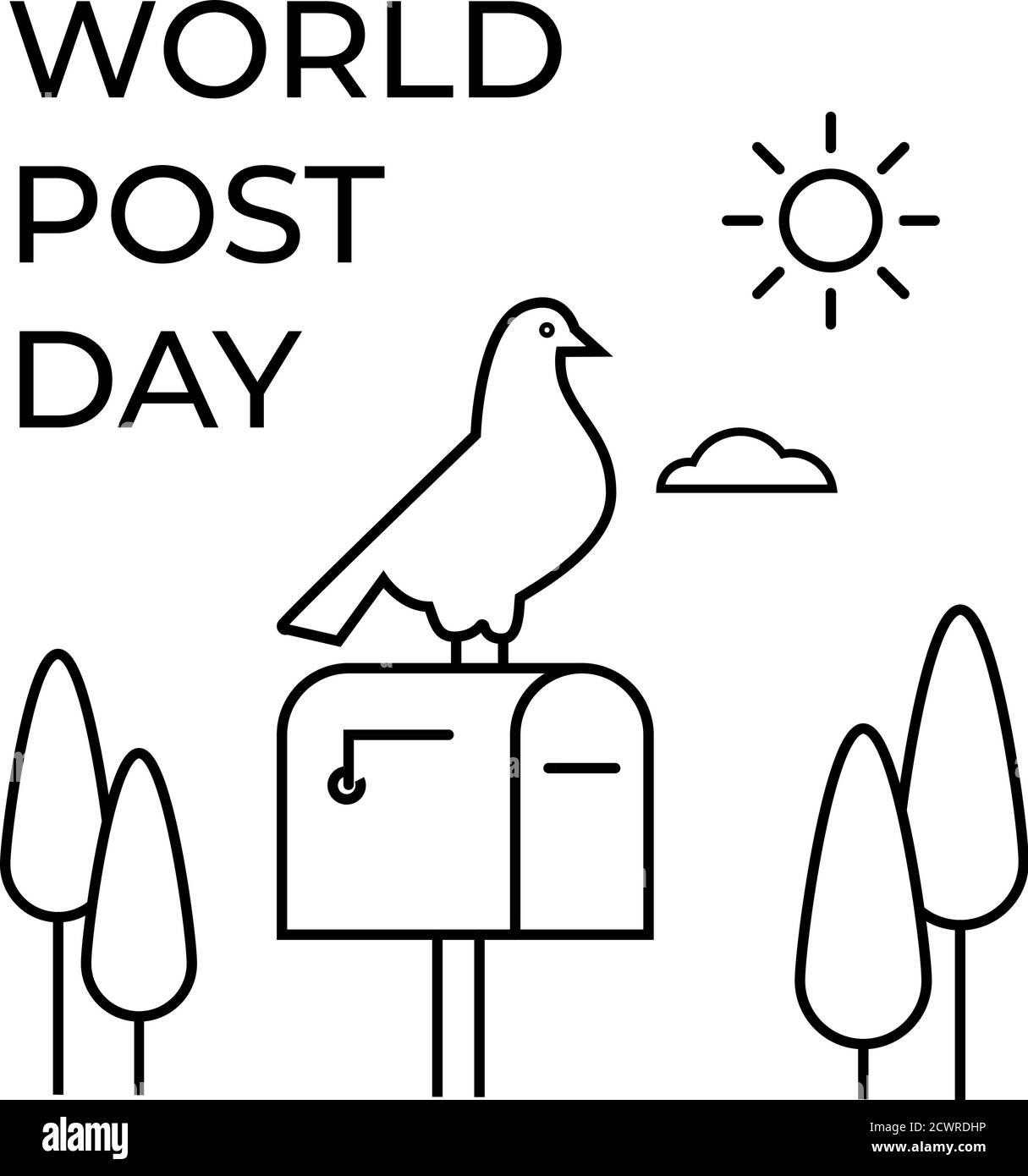 Design for celebration world post day. 9 October Stock Vector Image ...