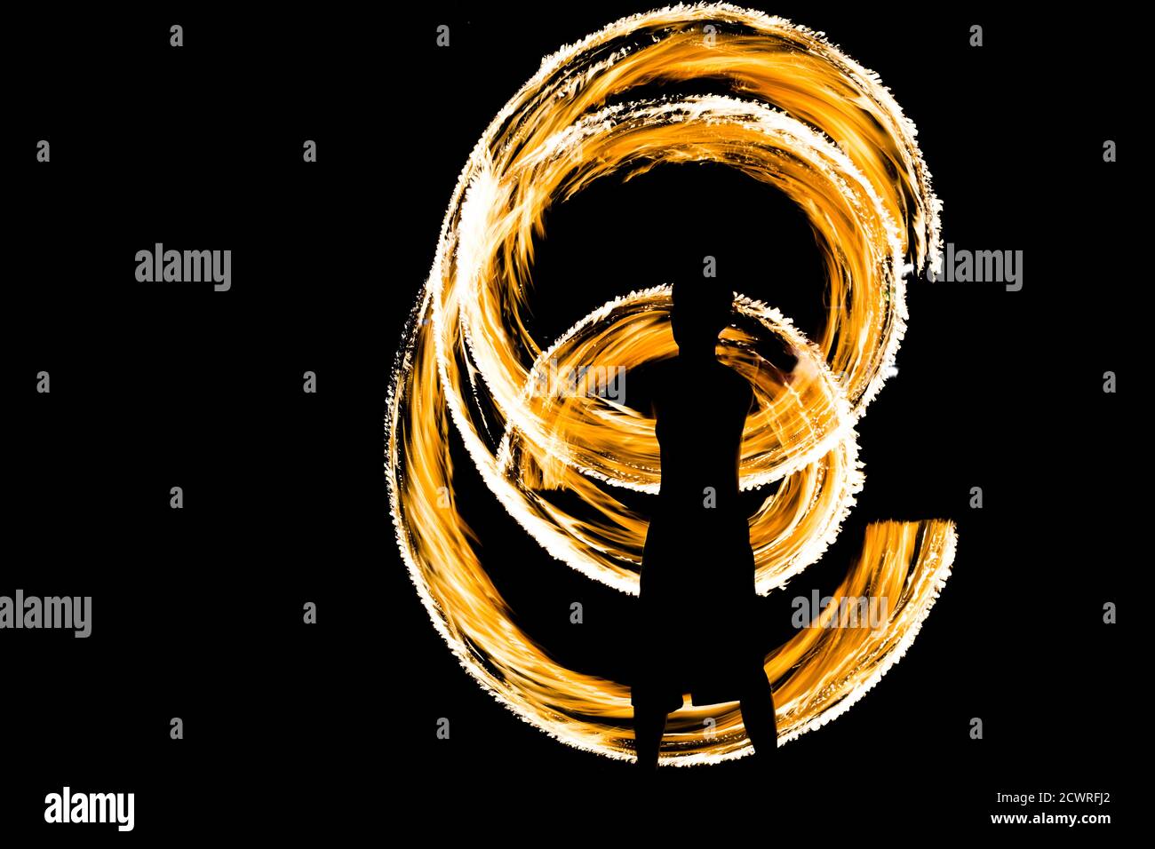 Amazing traditional fire dancing show at night in Thailand. Also known ...