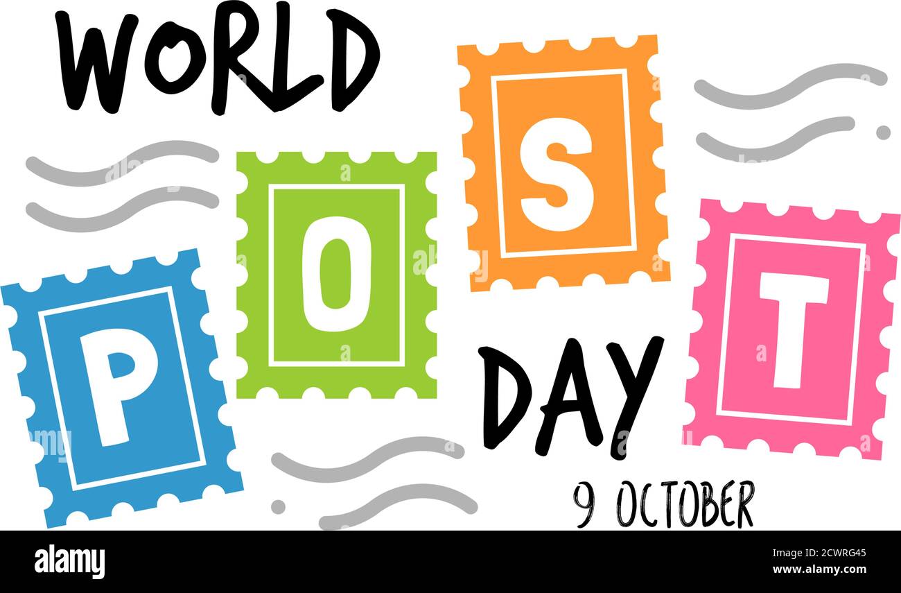 Design for celebration world post day. 9 October Stock Vector Image ...
