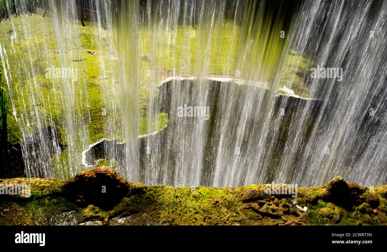 Newstead Abbey waterfall, Nottingham, England, UK Stock Photo - Alamy