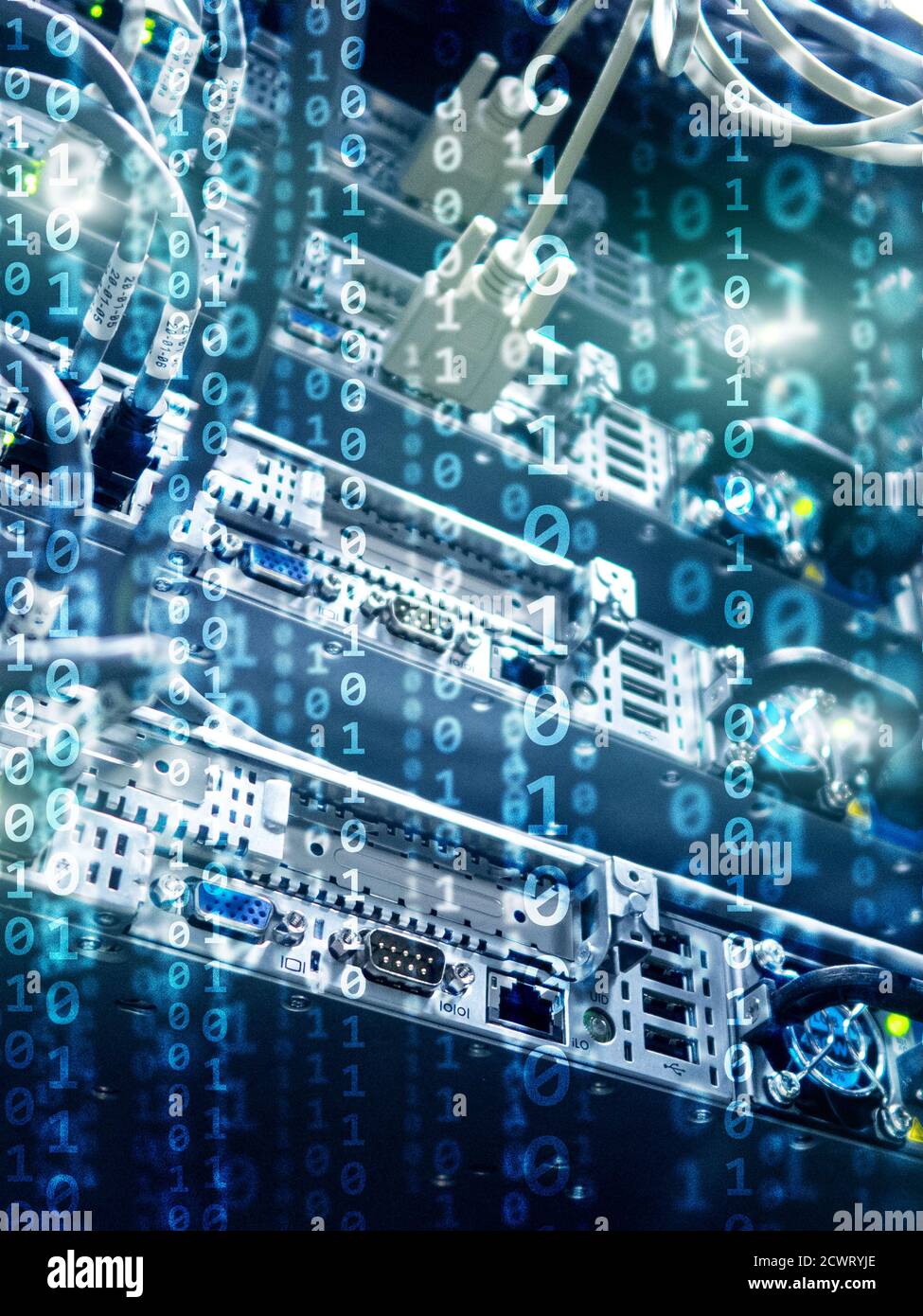 Blue binary code background. computer data transfer concept Stock Photo - Alamy