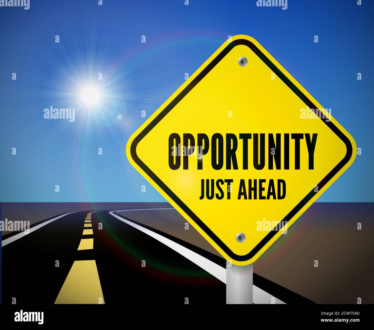 Sign direction road horizon Stock Vector Images - Alamy