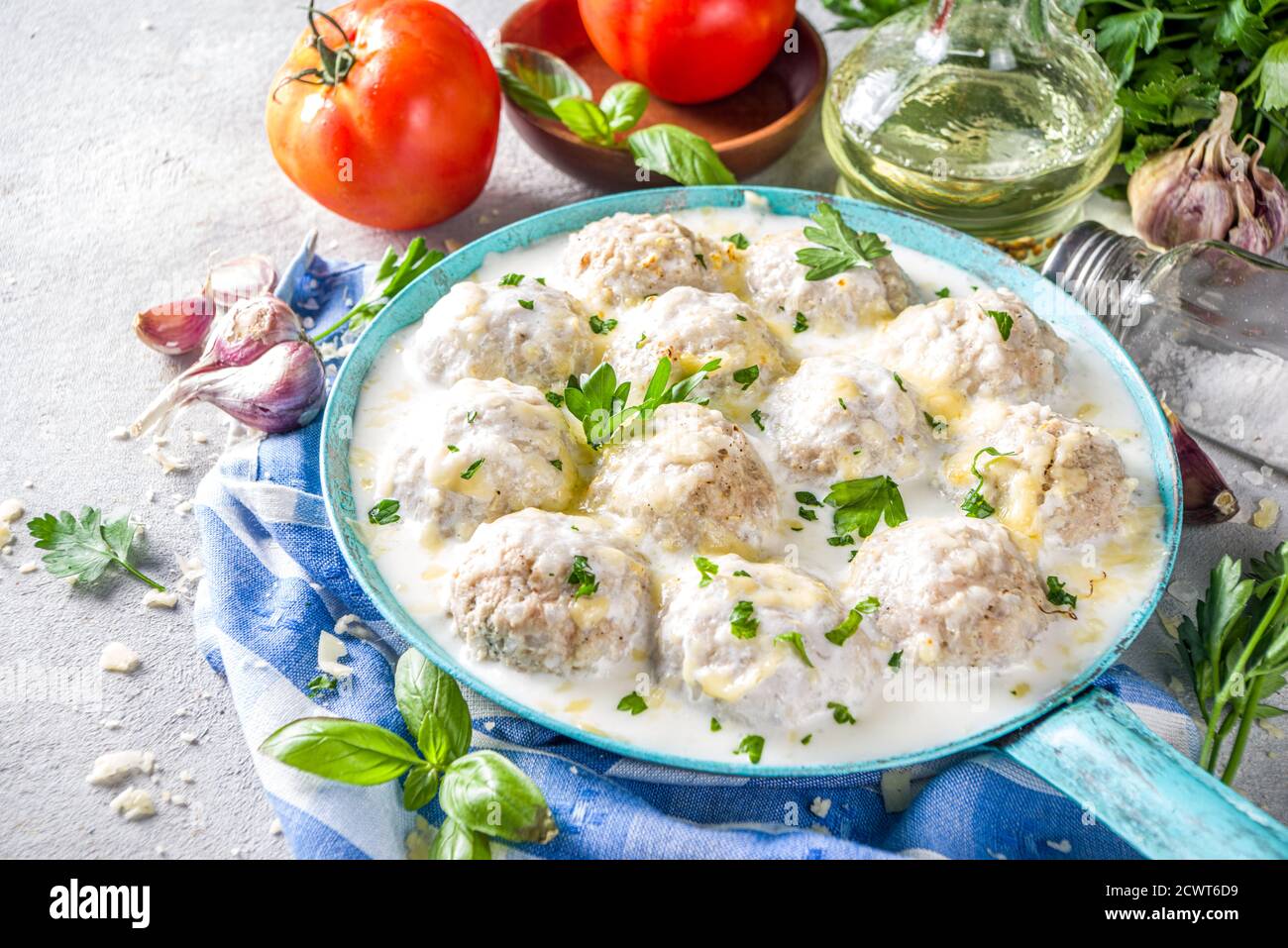 Homemade creamy white chicken meatballs. Classic Swedish meatballs with ...