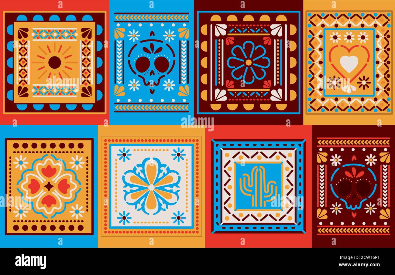 Colored mexican skull Stock Vector Images - Alamy