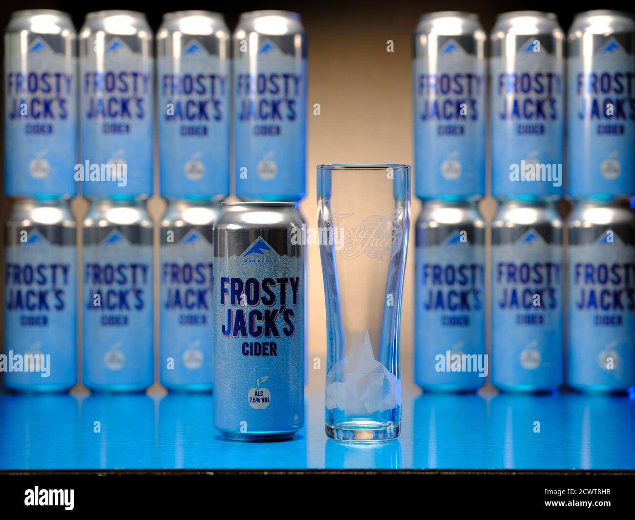 Tins of Frosty Jack's 7.5 % Volumne Cider Stock Photo - Alamy