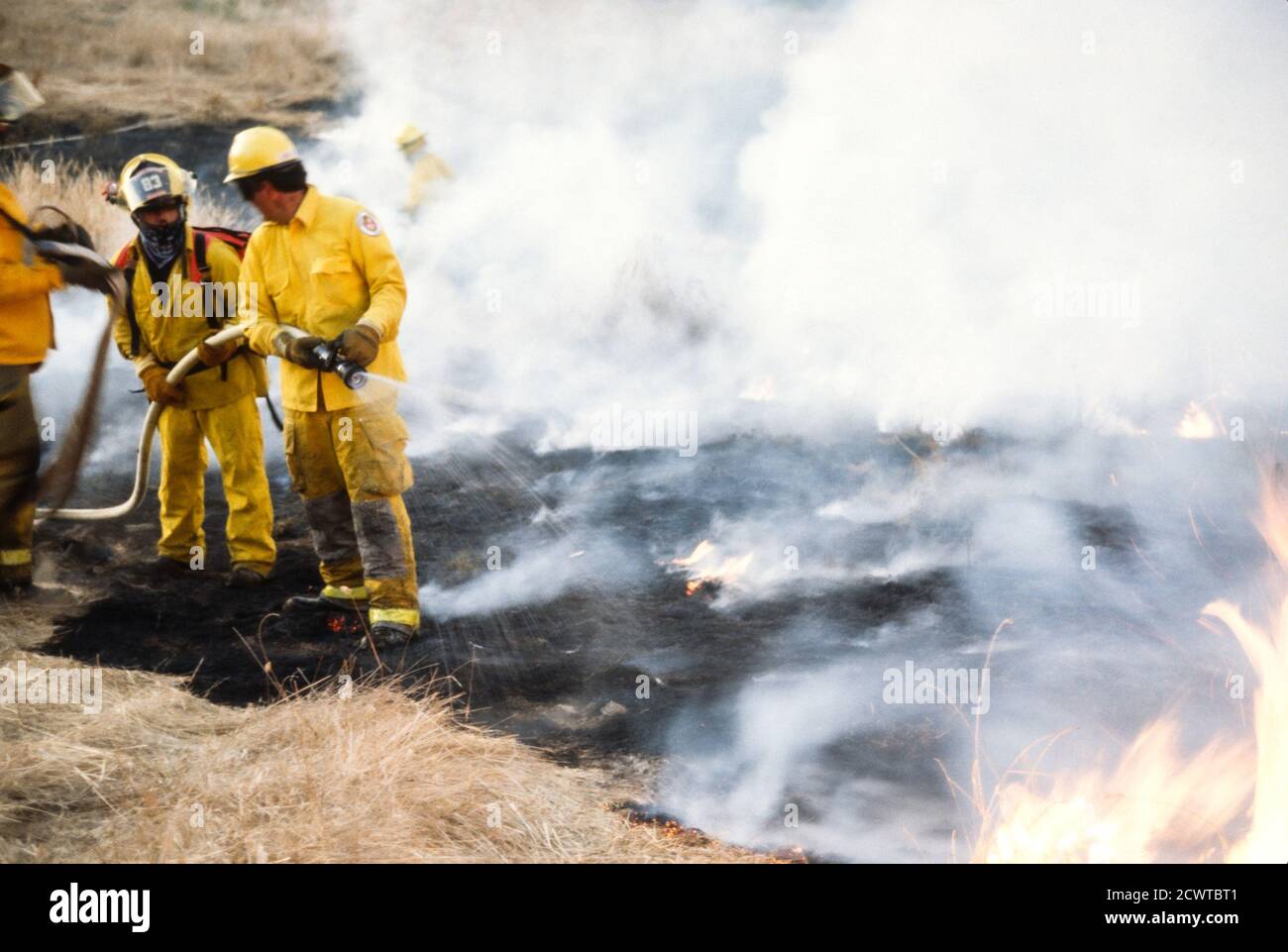 Firemen Fighting wildfire in California, USA Stock Photo - Alamy