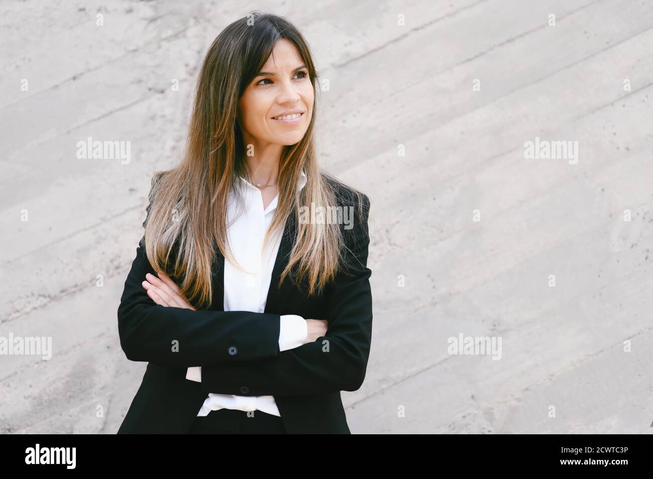 Portrait of a confident businesswoman leader, with happy expression ...